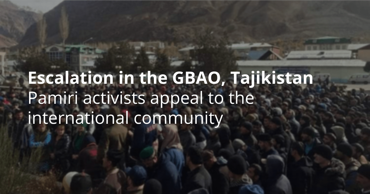 New escalation in the GBAO, Tajikistan